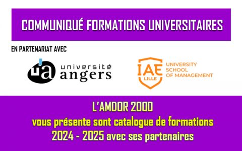 Communiqué formations universitaires 2024 – 2025 | Amdor 2000
